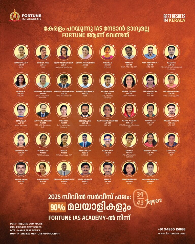 PCM Batch | No.1 IAS Academy in Kerala | Fortune IAS Academy